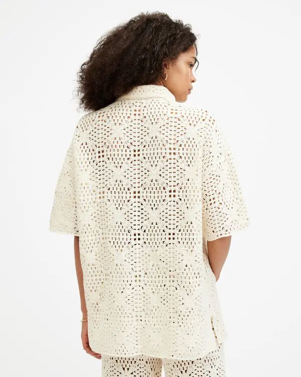 トップス andmary Milly crochet knit tops white Allsaints Milly Crochet Top In Ecru White - 20% Off | Editorialist